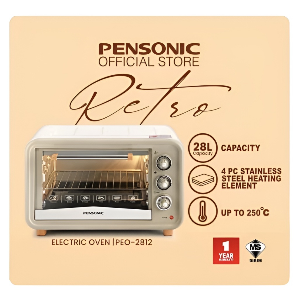 Pensonic RETRO Electric Oven 28L | Ketuhar Elektrik RETRO 28L | PEO ...