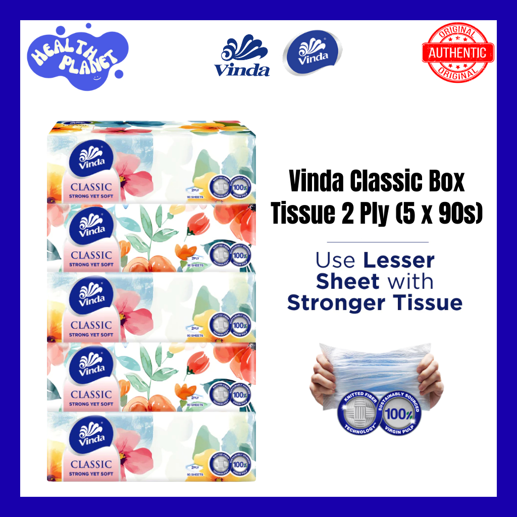 Vinda Classic Box Tissue 2 Ply (5 x90s) | Shopee Malaysia