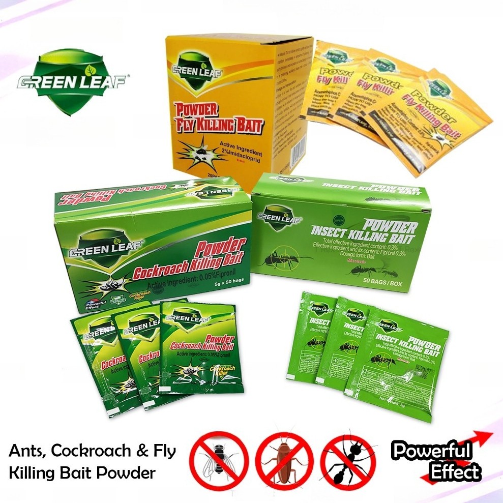 [ Green Leaf ] Insect Bait Powder 5g | Kill Cockroach Ant Fly | Serbuk ...