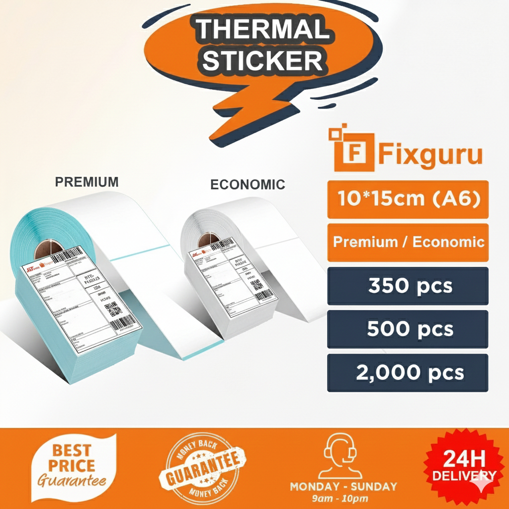 Fixguru - A6 Thermal Sticker AWB Air Waybill Thermal Paper Roll Fanfold ...