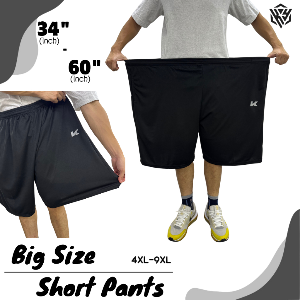 6769 | 4XL-9XL Unisex Plus Size Sporty Short Pants Seluar Pendek ...
