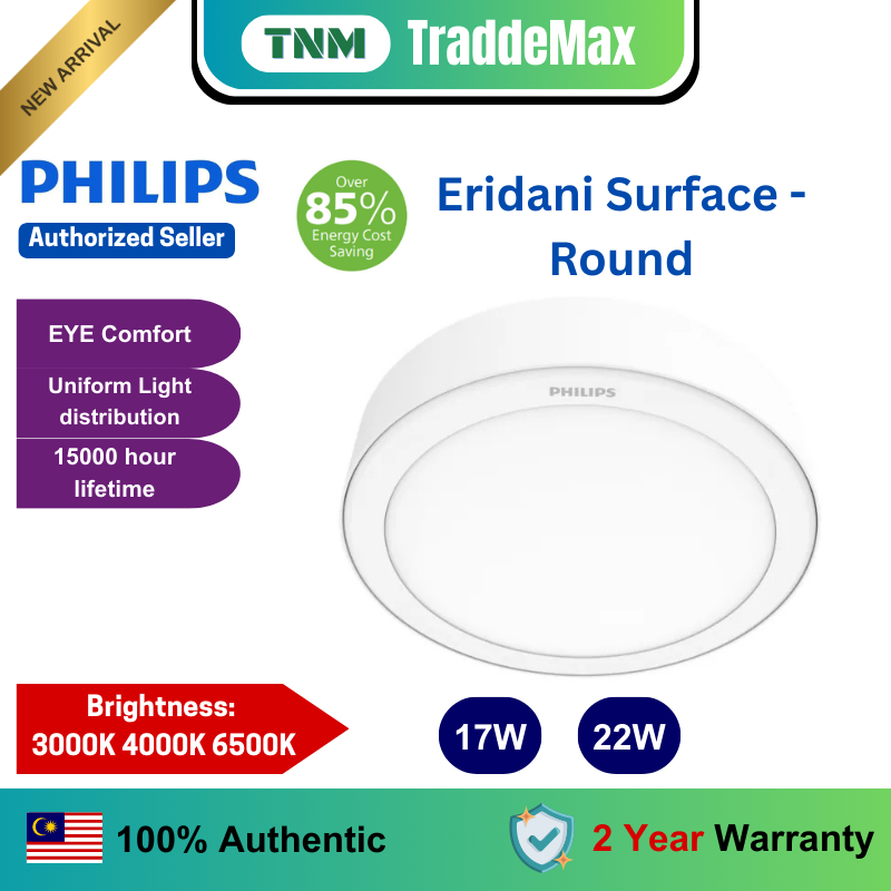 PHILIPS LED Downlight Outbow Round Eridani DL190B Round Surface 17w 22w ...