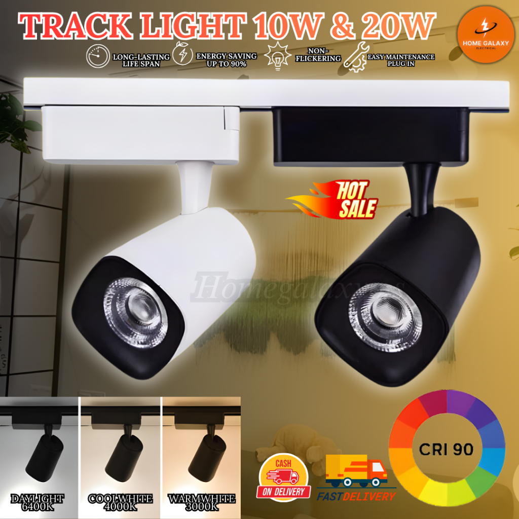 🔥PROMO 🔥LED Track Light 10W & 20W Black/White Frame Daylight 6000k ...