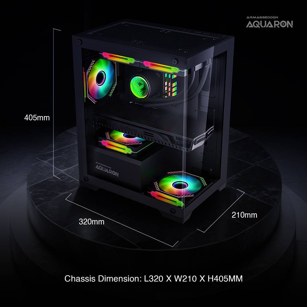 Armaggeddon Aquaron MATX Transparent view Gaming Casing Chassic PC Case ...
