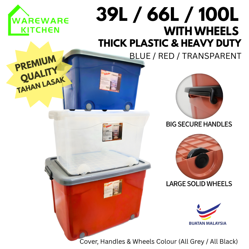 39/66/100 Litre Storage Box / Kotak Simpan Barang / Bekas Letak Barang ...