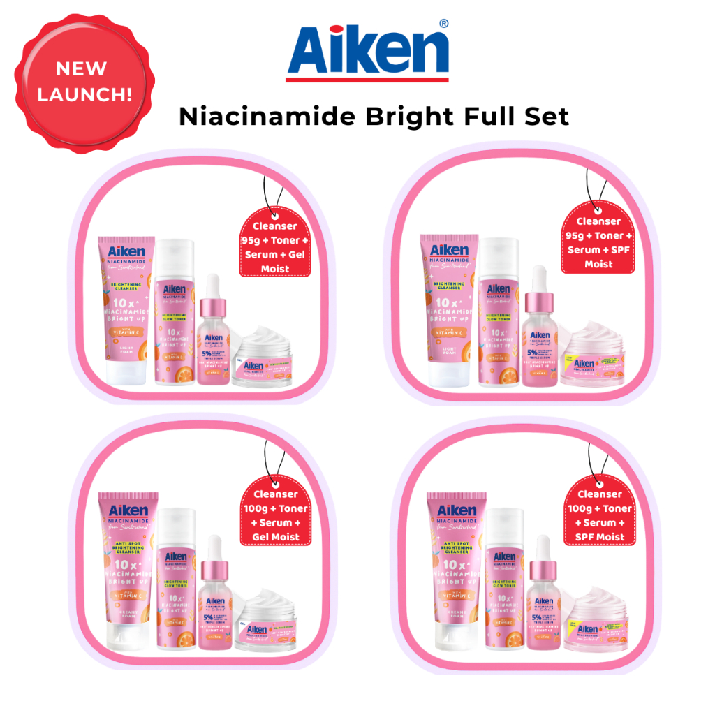 Aiken Niacinamide Bright Full Set | Smooth Skin | SPF50+ PA ...