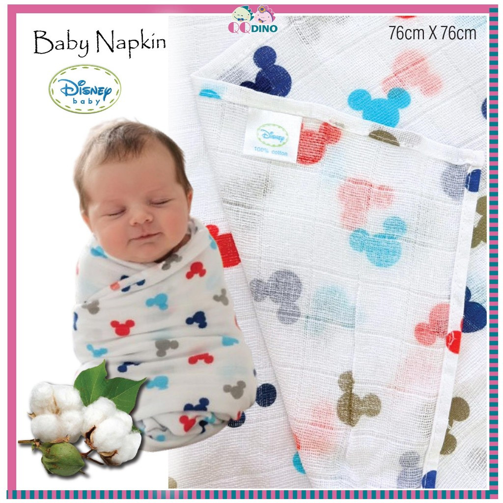 Anakku Disney Baby Napkin 8 /4 /2/1 pieces (76cm x 76cm) 100% Cotton ...