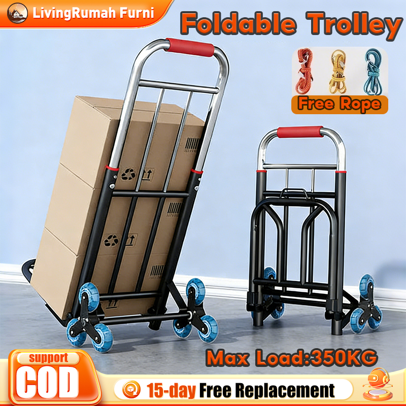 Foldable Trolley Portable Trolley Carrier 6 Wheels Climb Stairs Heavy ...