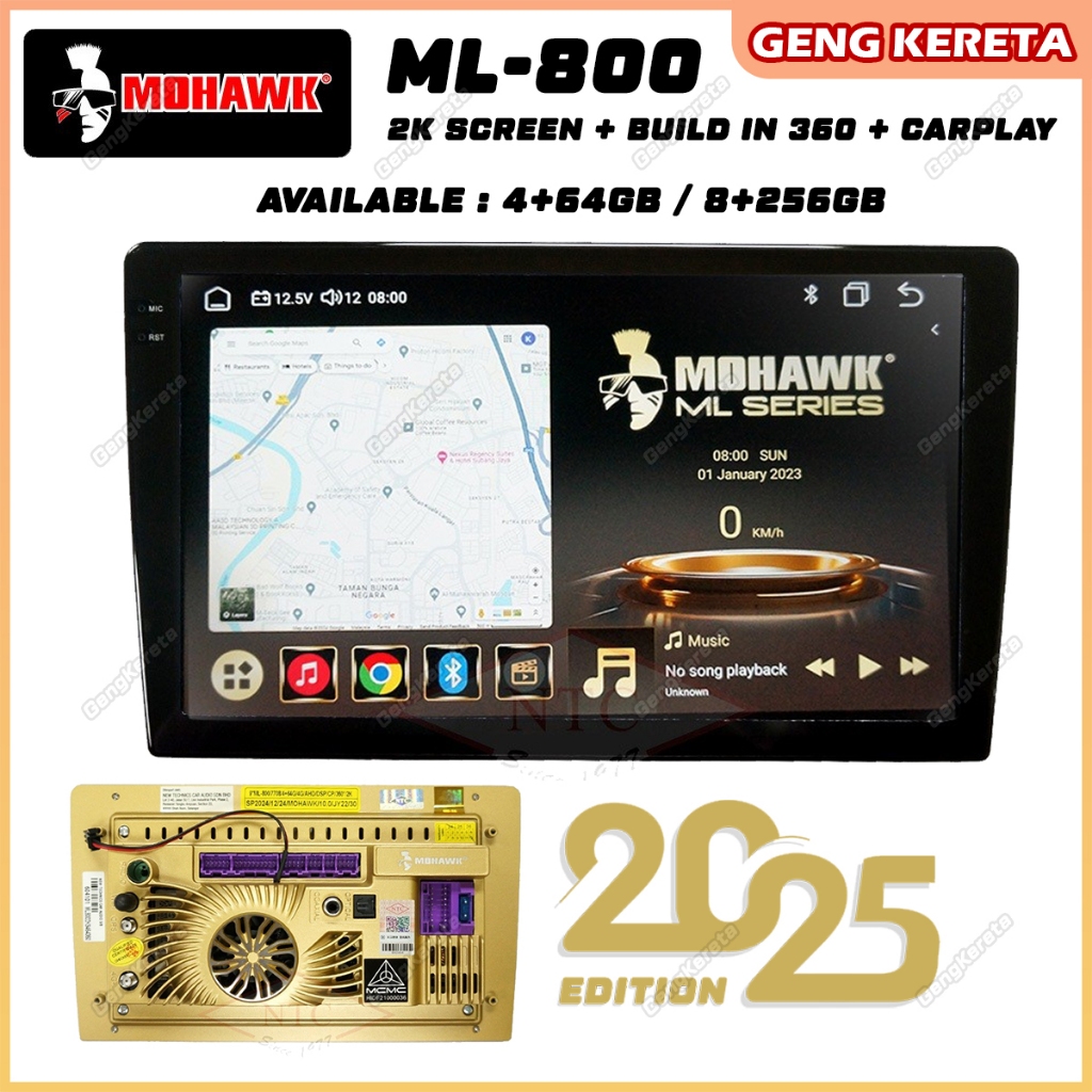 Mohawk ML 800 Series 2K QLED 360 Camera System Car Android Player Plug ...