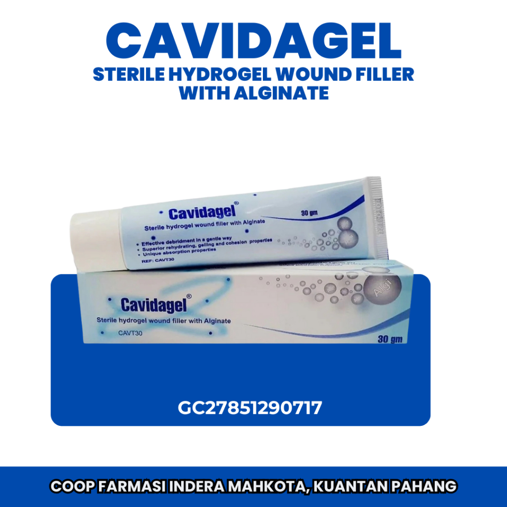 CAVIDAGEL STERILE HYDROGEL WOUND FILLER WITH ALGINATE 30G [EXP04/2026 ...