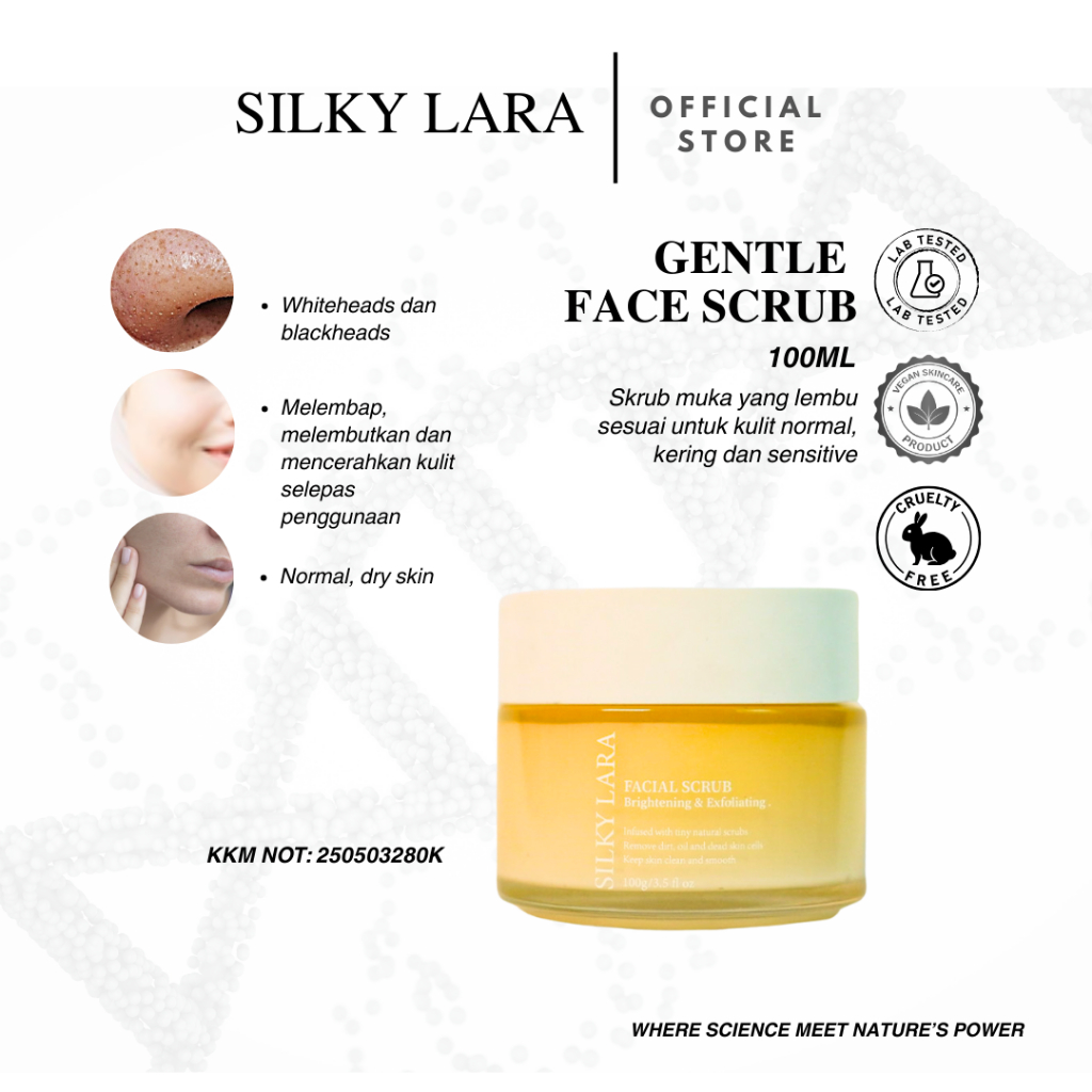 Silky Lara Facial Scrub 100g Exfoliating & Brightening Pengelupasan ...