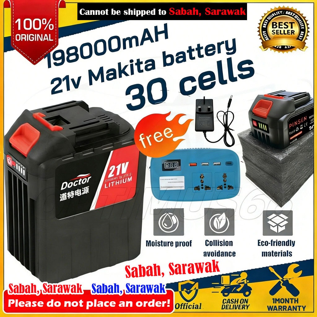 🔥🔥DACTOR 198000mah 30cells 21V lithium battery Rechargeable battery ...