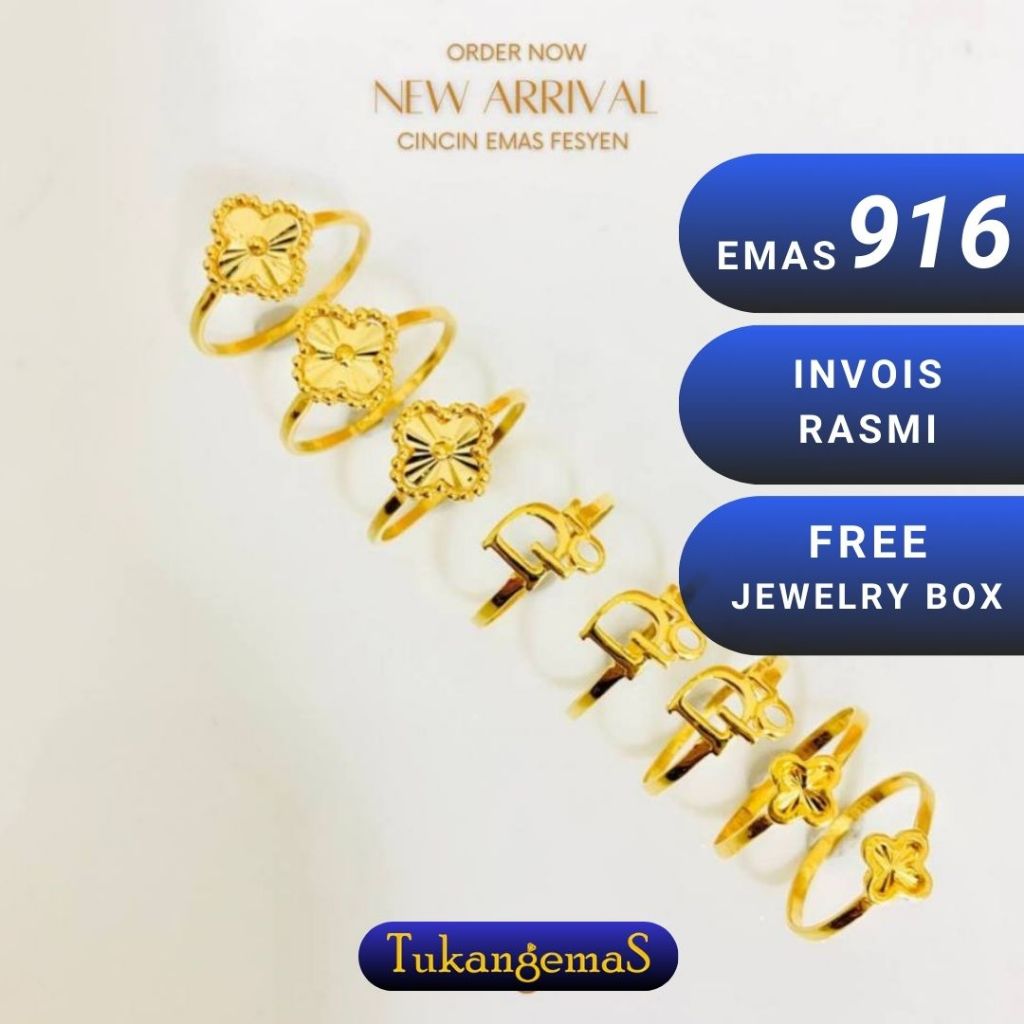 TukangemaS cincin emas 916 cincin emas fesyen new 22k original (ce2 ...