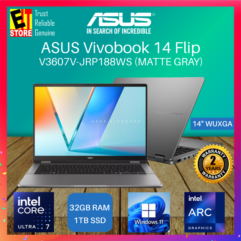ASUS Vivobook 14 Flip TP3407S-AQL028WS (Core Ultra 7-258V/32GB/1TB SSD ...
