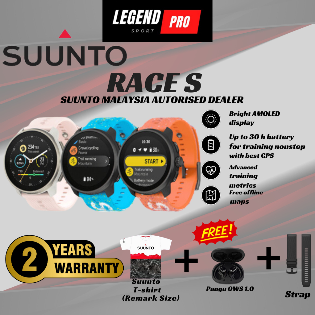 💥💥(UtmbReadyStock)Suunto Race S AMOLED Ultimate Performance Watch GPS ...