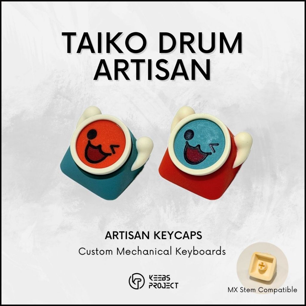 [READY STOCK] Taiko Drum Master Red Blue Drums Artisan Keycaps for ...