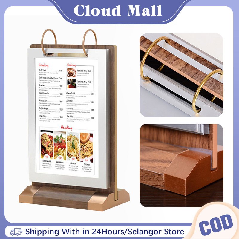 Restaurant Menu Stand Wooden A5 Size Wooden Sign Desktop | Shopee Malaysia