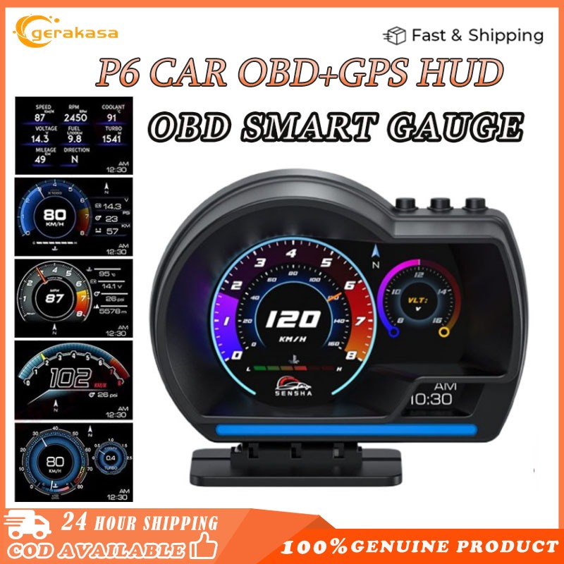 P6 obd gauge obd2 meter Digital Scanner Alarm Speed P6+GPS Car Meter ...