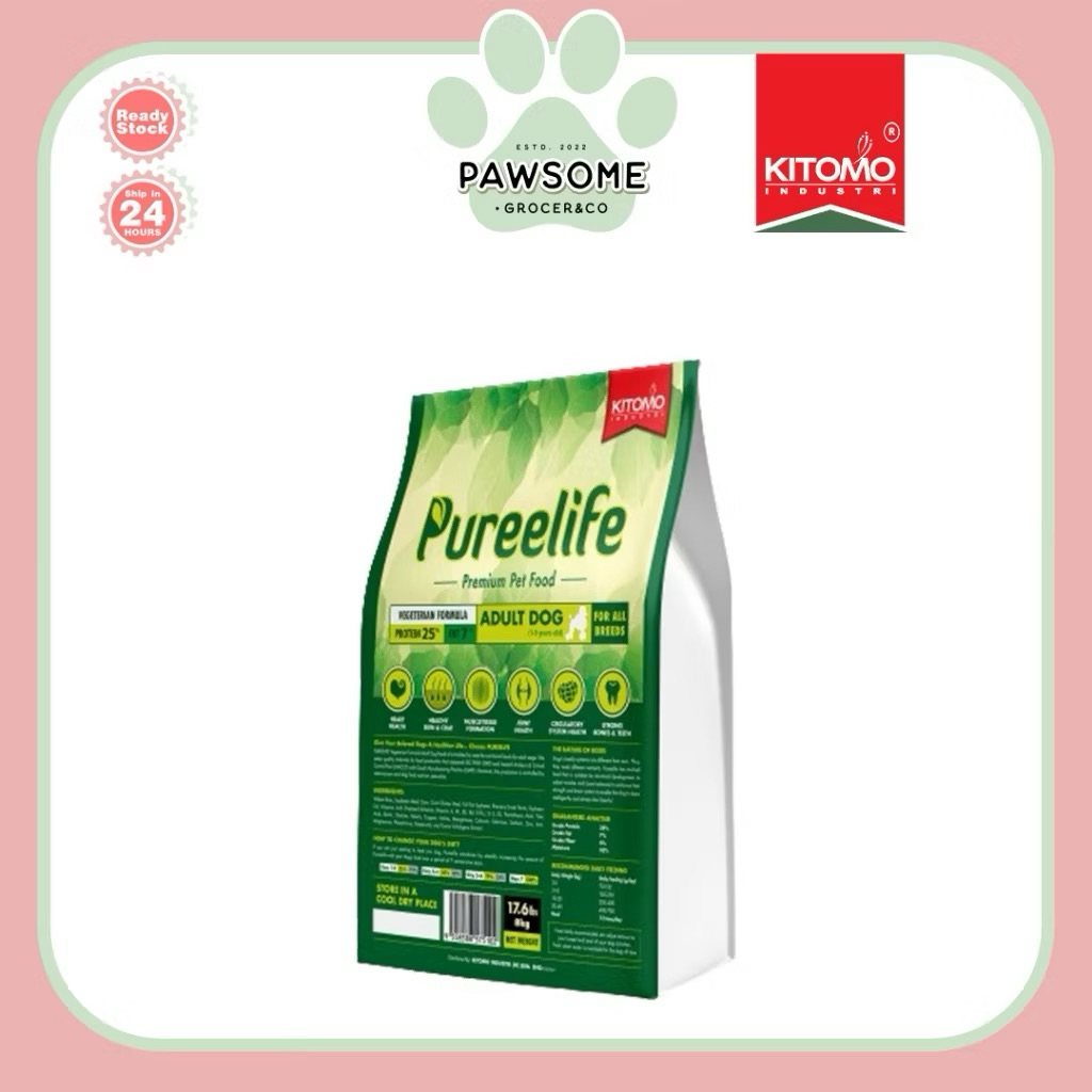 KITOMO PUREELIFE VEGETARIAN PREMIUM ADULT DOG FOOD 8KG | Shopee Malaysia