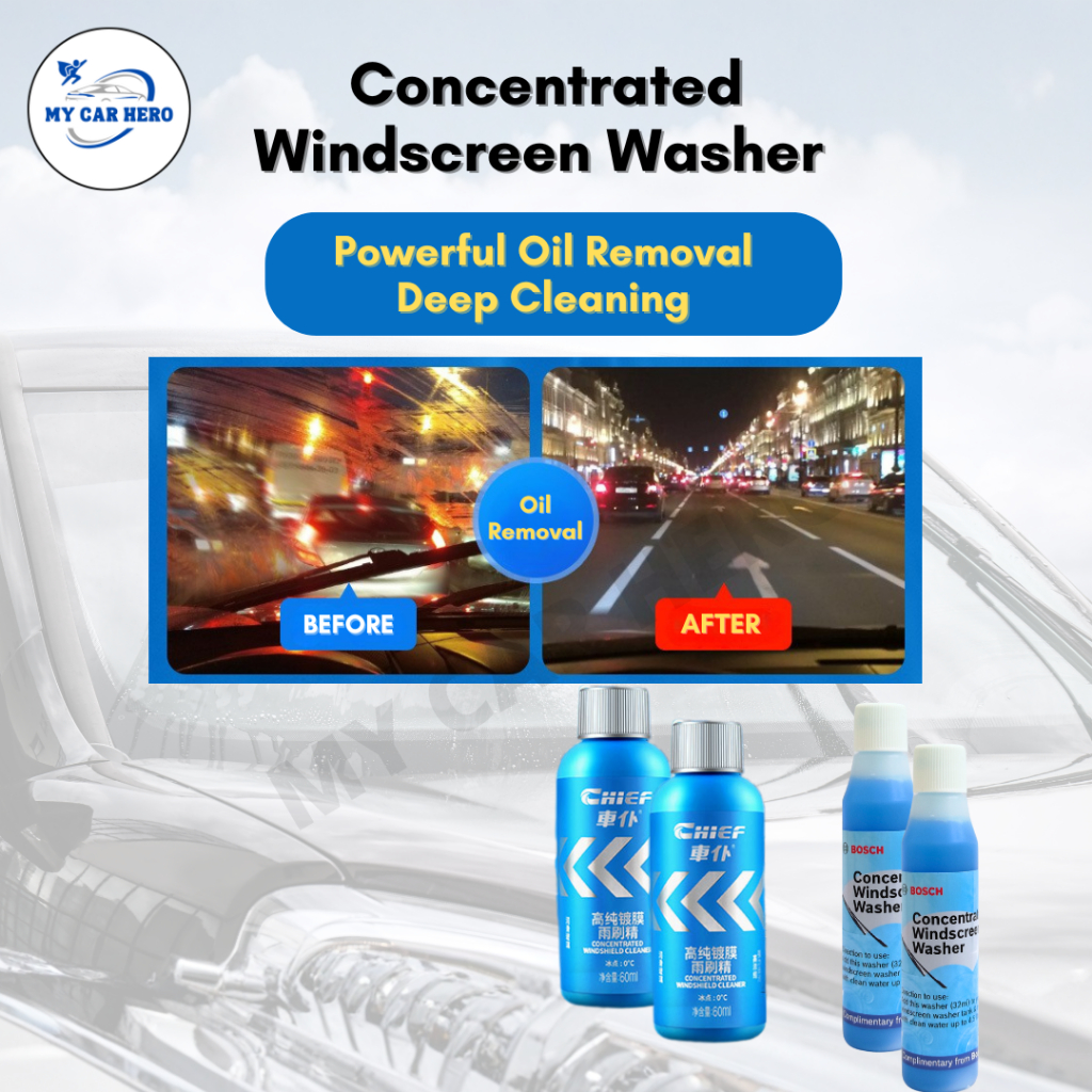 BOSCH Concentrated Windscreen Washer Screenwash 32ml/Bottle Car Glass ...