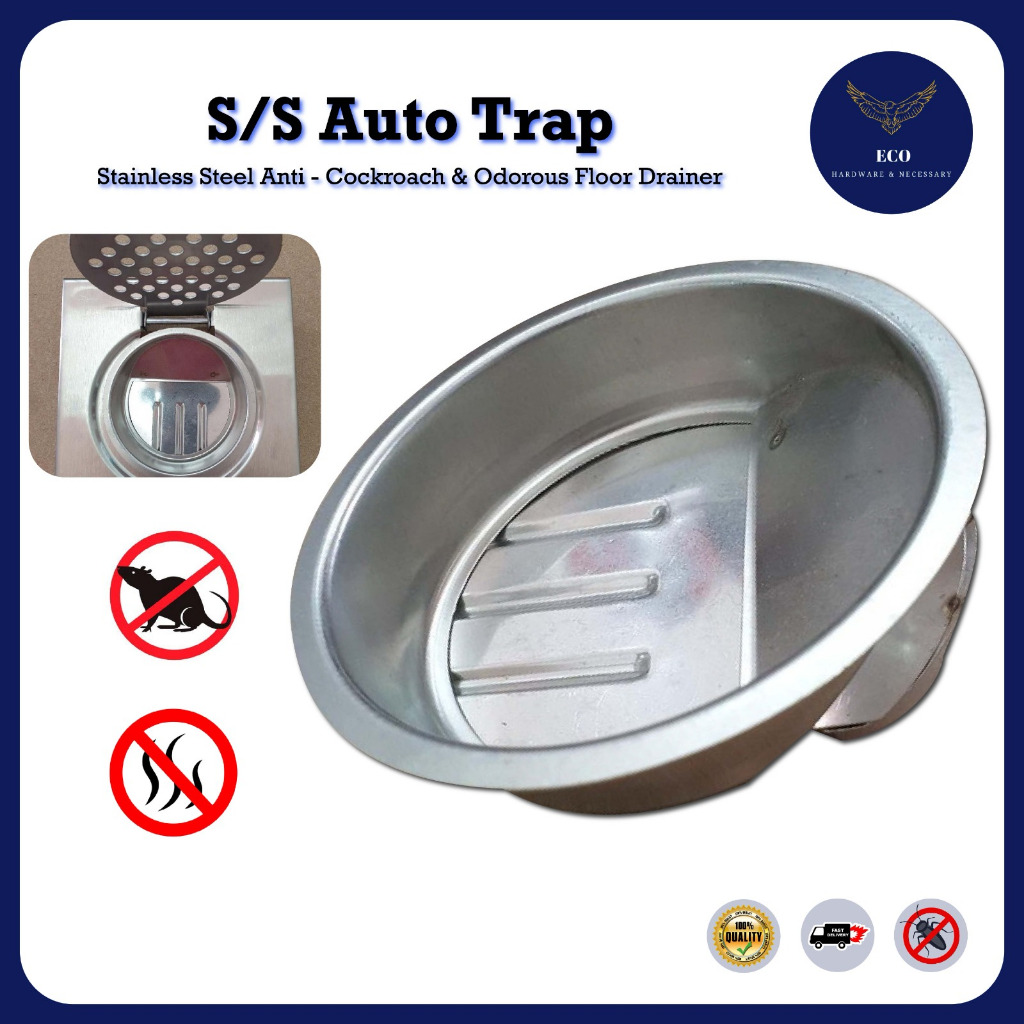 Stainless Steel Anti Odor Auto Trap Anti Cockroach Floor Trap for 6inch ...