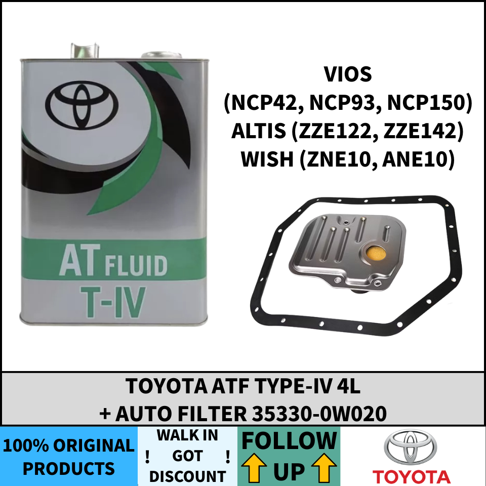 TOYOTA ATF T-IV 4L GEAR OIL + AUTO FILTER 35330-0W020 - Vios(NCP42 ...