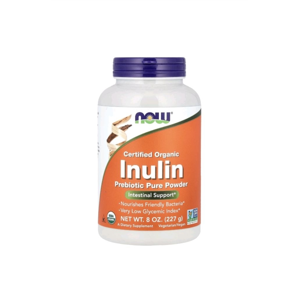 Now Foods, Certified Organic Inulin, Prebiotic Pure Powder, 8 oz (227 g ...