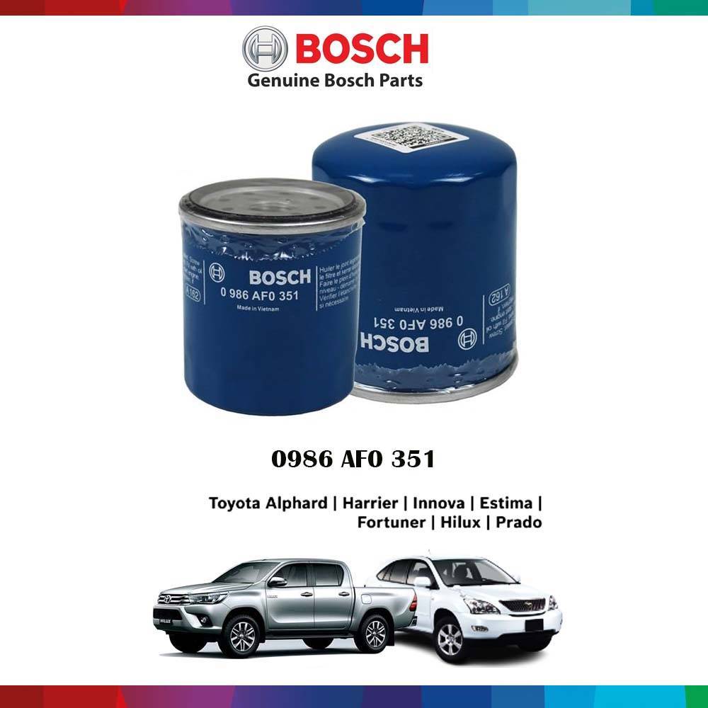Bosch Oil Filter 0986AF0351 for Toyota Innova/Camry/Estima/Fortuner ...