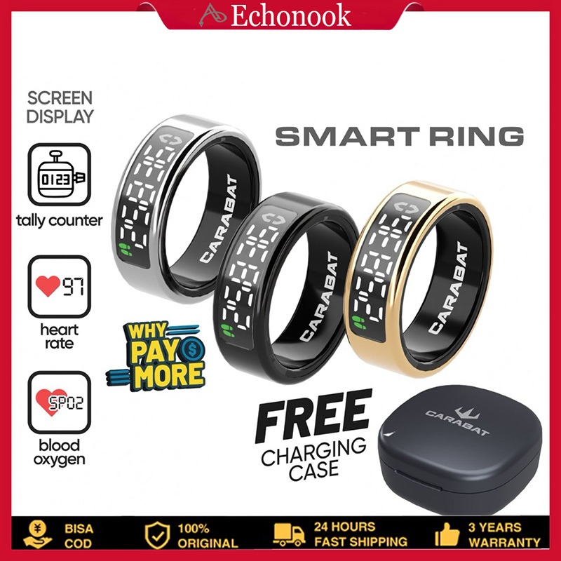 AI Smart Ring With Screen Charging Case | Tasbih Tally Counter | Heart ...