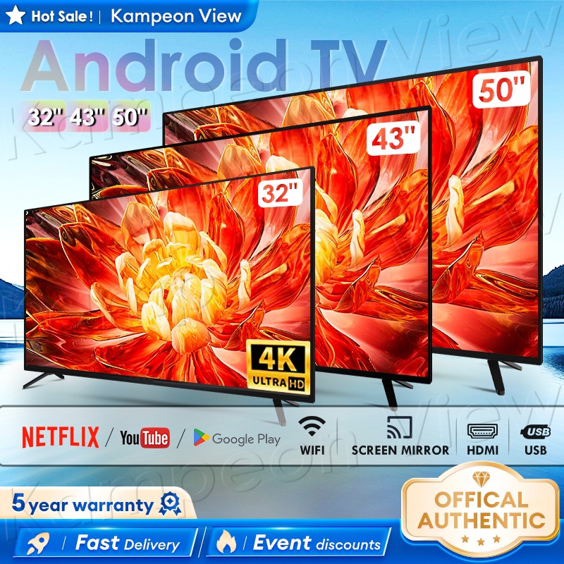 Smart TV Andriod TV 32"/43"/50" Television 4K UHD LED Dolby Sound ...