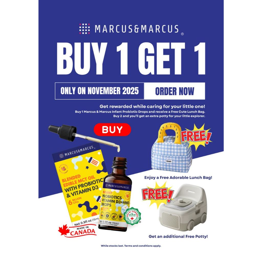 Marcus & Marcus Probiotics & Vitamin D3 Drops (0m+) [EXP04/2026 ...