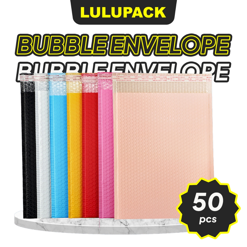 50pcs Bubble Wrap Courier Parcel Bag Bubble Mailer Pocket Sampul ...