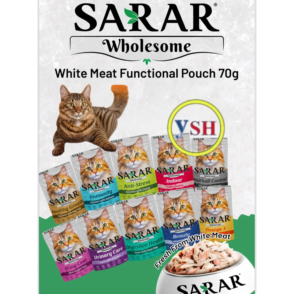SARAR Wholesome Makanan Basah Kucing / Grain Free Cat Wet Food Pouch ...