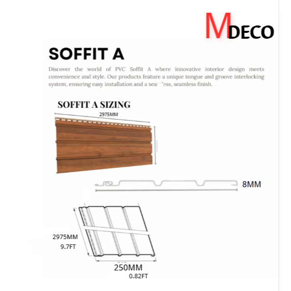 PVC Soffit Panel Suitable For Wall and Ceiling (Interior & Exterior ...