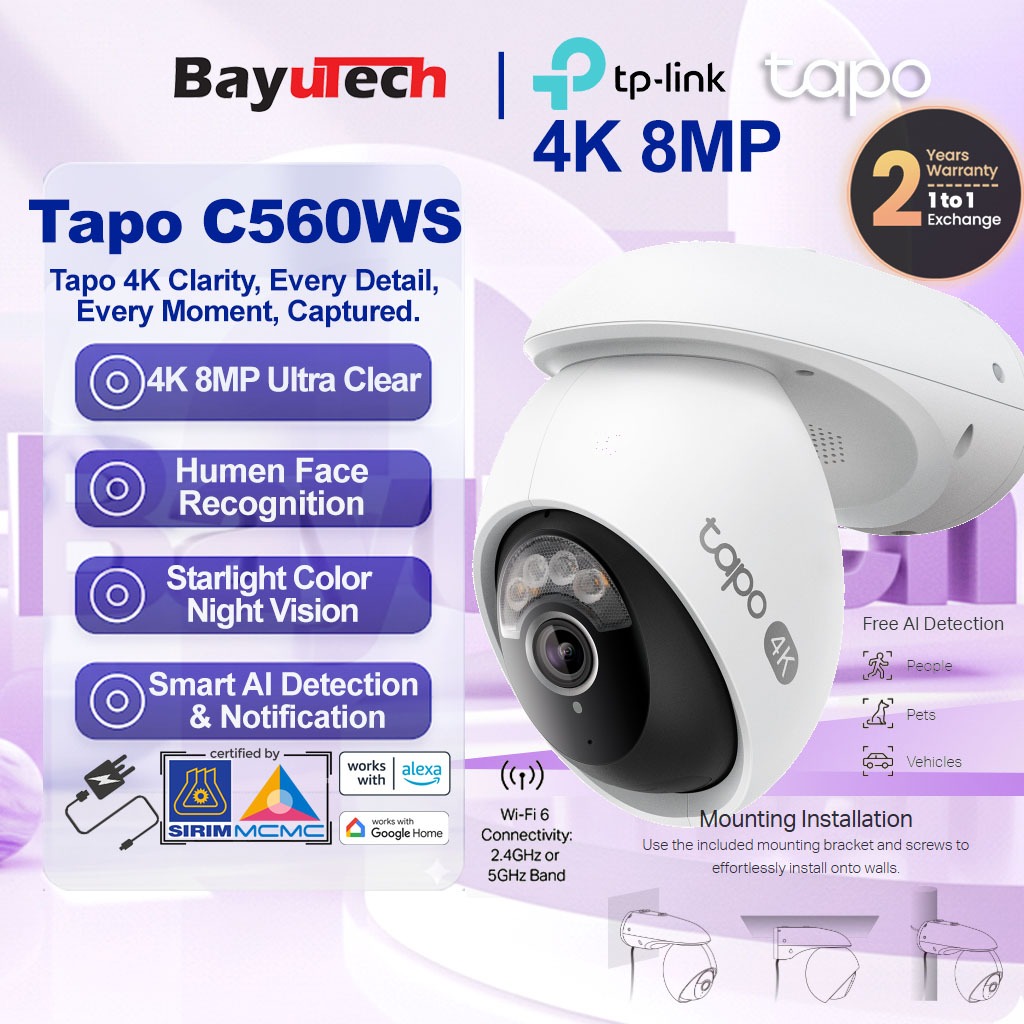 TP-Link Tapo C500 / C510W / C560WS Pan Tilt Outdoor Water Proof ...