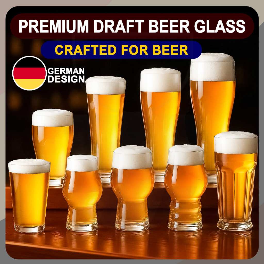 ATAS BAR GERMAN Pilsner Beer Glass Pint Mug Draught Munich Weizen Stout ...