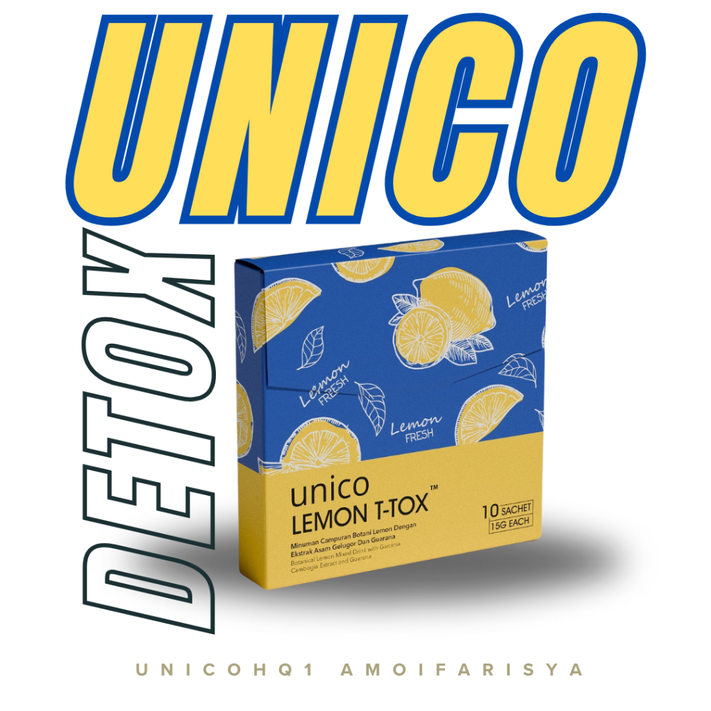 UNICO ORIGINAL LEMON TTOX 10 sachet Halal ( minuman kurus sihat detox ...