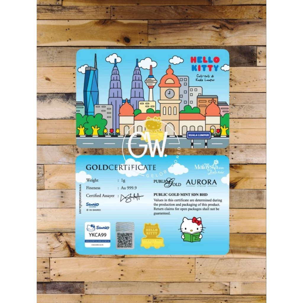 Aurora Hello Kitty Jalan-Jalan Kuala Lumpur / Limited Gold Bar 1g ...