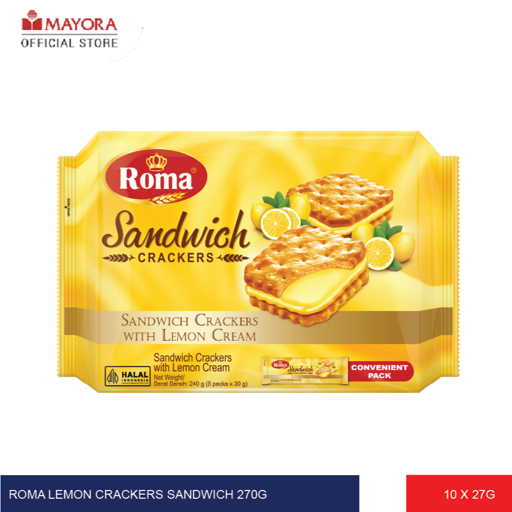 Roma Sandwich Crackers 240g, 8s x 30g - Lemon Cream | Shopee Malaysia