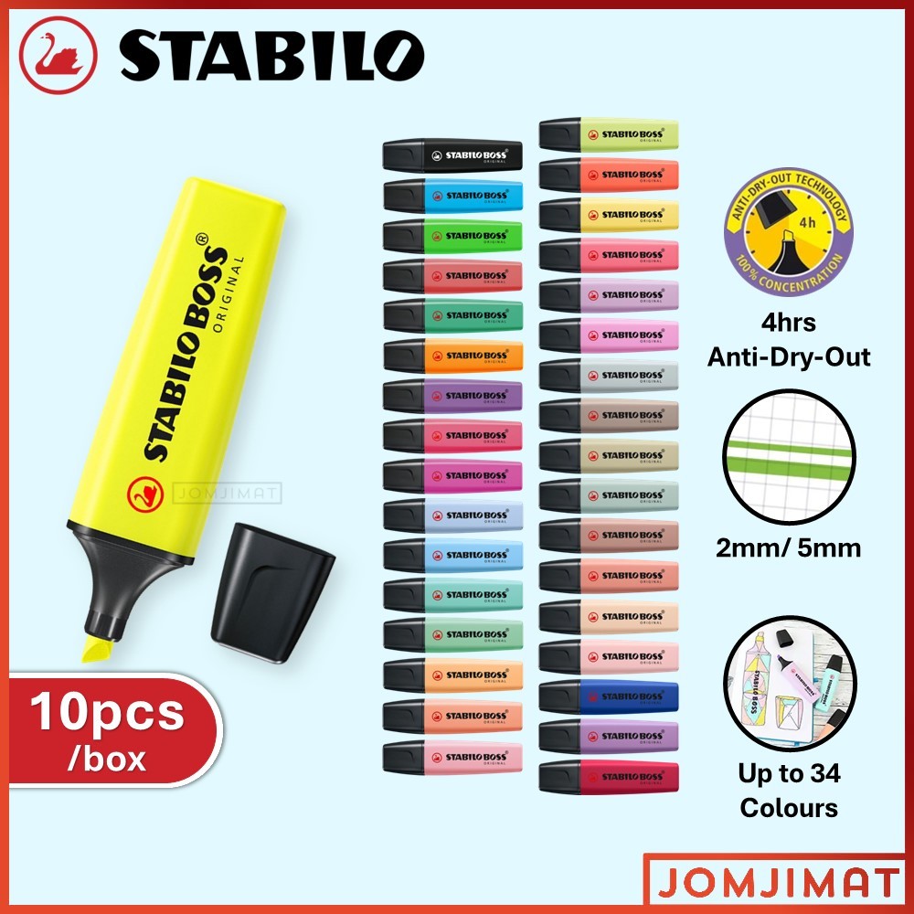 Stabilo Boss Original Vivid Pastel Nature Highlighter 10pcs/box ...