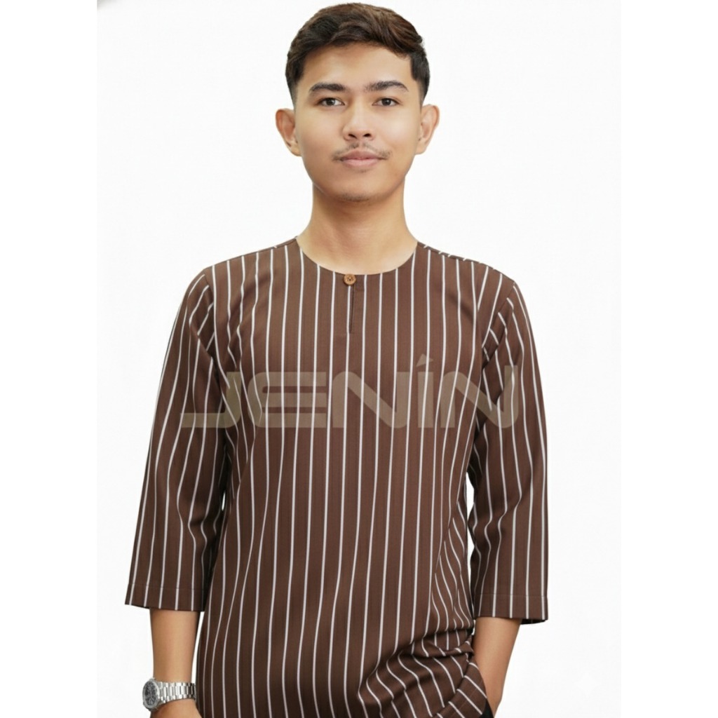 Kurta Teluk Belanga Jalur Cotton Kurta Lengan Tiga Suku 3 Suku Koleksi ...