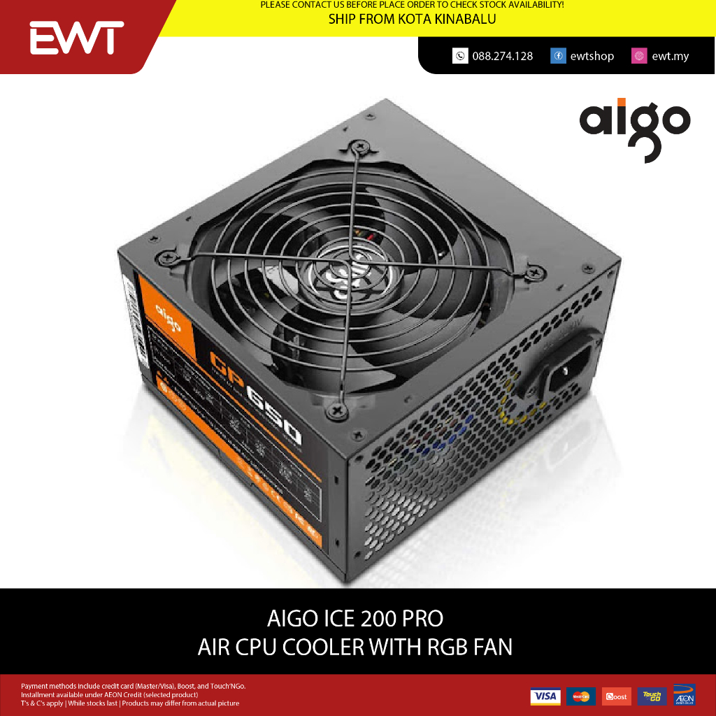 AIGO GP650 650WATT 80PLUS BRONZE POWER SUPPLY 100% ORIGINAL | Shopee ...