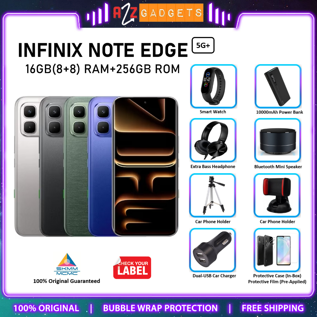 Infinix Note Edge 16GB*(8+8) RAM +256GB | 3D Curved Screen | 50MP Pro ...