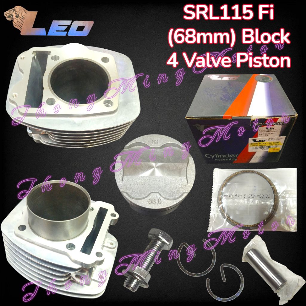 LEO Racing Block (4 Valve) SRL115 Fi, 68mm | Shopee Malaysia