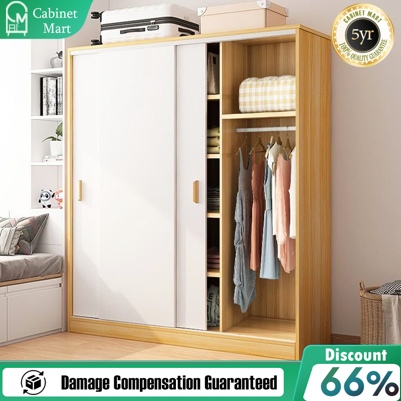 CM-4FT Sliding Wardrobe Almari Baju Sliding Door Sliding Anti Jump ...