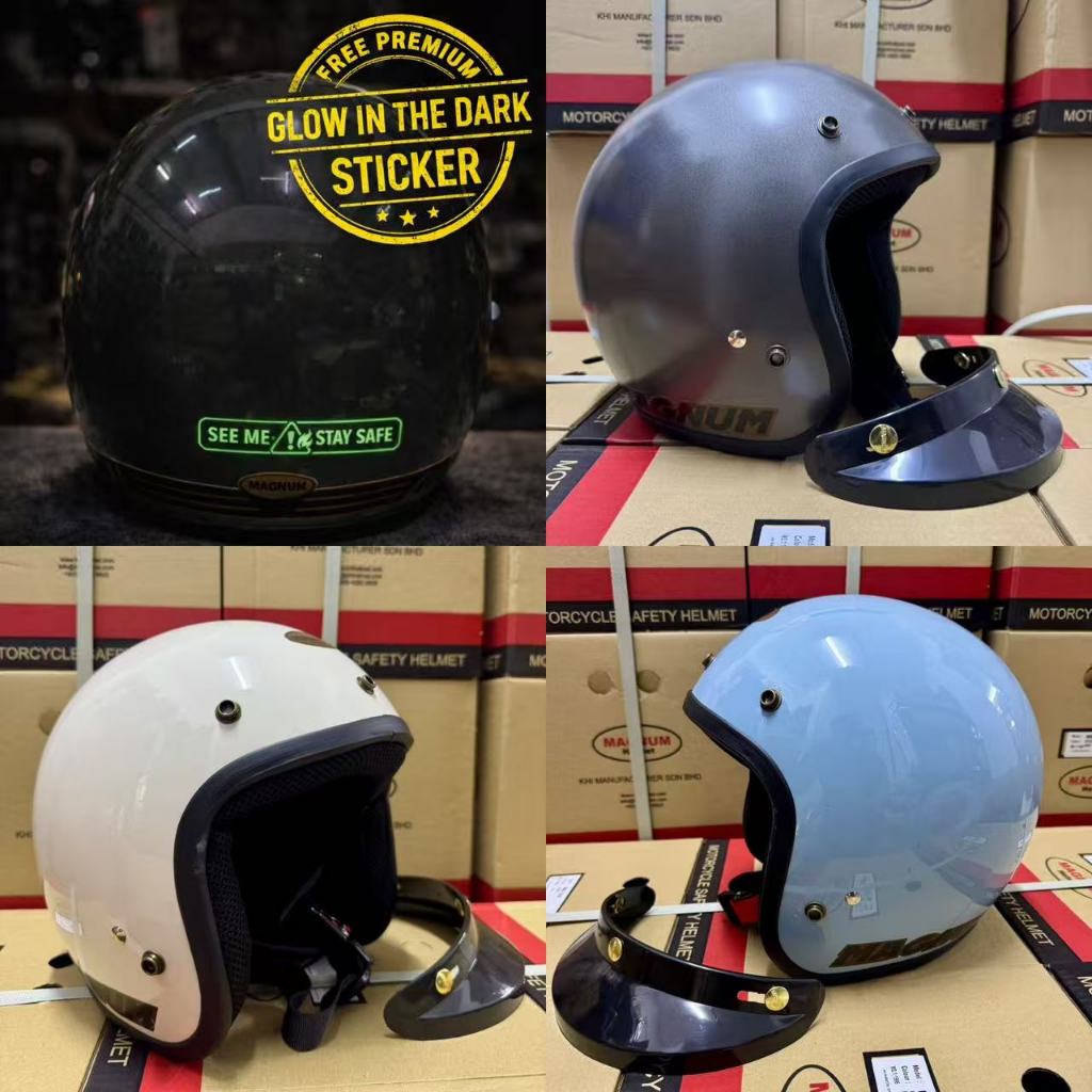 ORIGINAL Magnum Helmet M8 Open Face genuine| SIRIM Certified | Classic ...