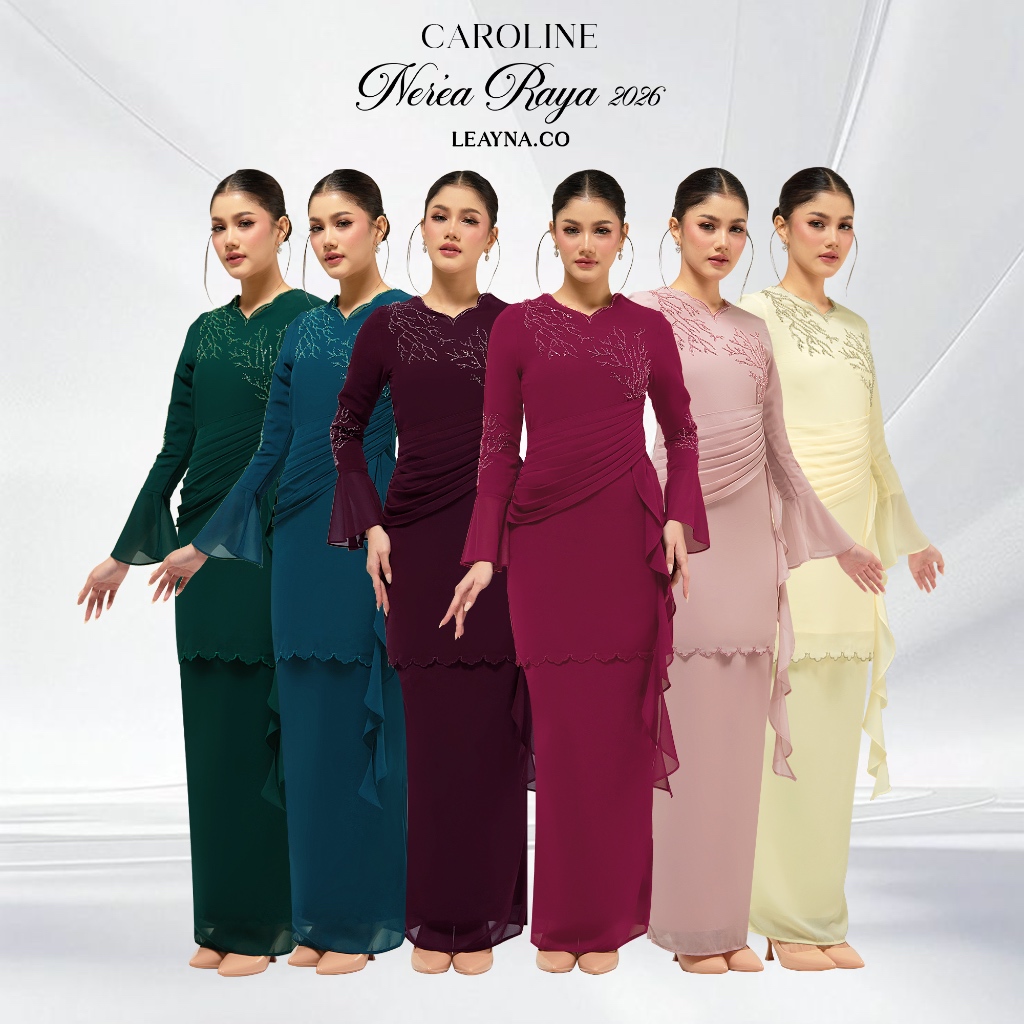 LEAYNA.CO CAROLINE Kurung with Shawl | Shopee Malaysia