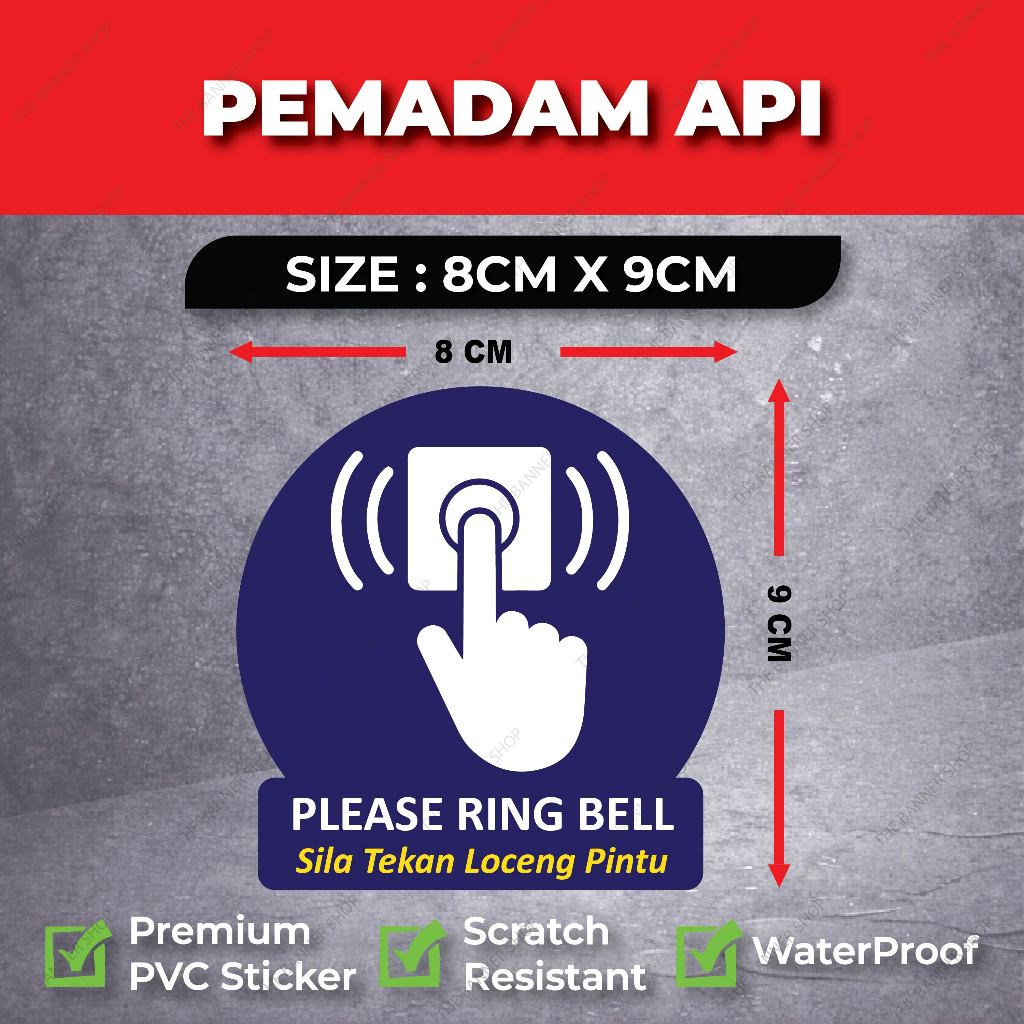 Press Bell PVC Signage PVC Sticker | Shopee Malaysia