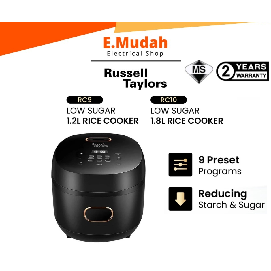 Russell Taylors 1.2L 1.8L Digital Low Sugar Rice Cooker Periuk Nasi ...