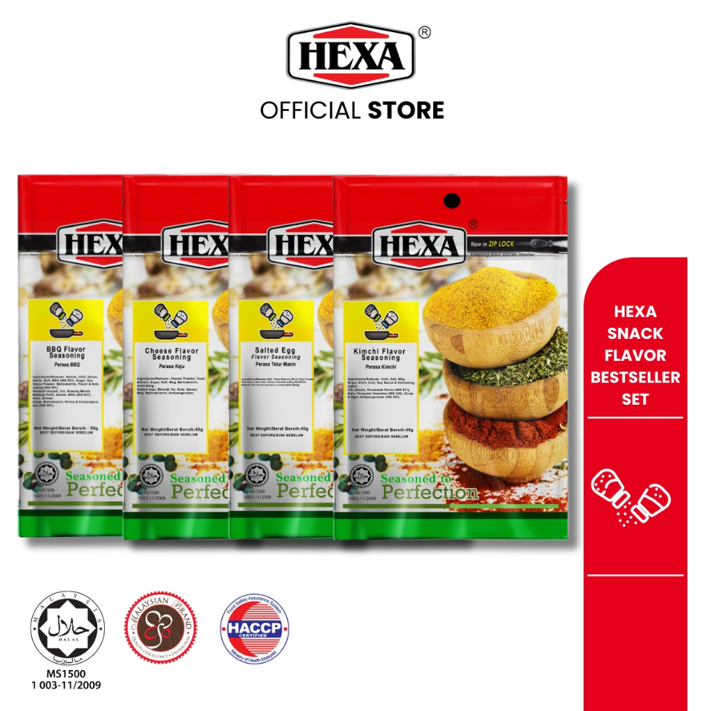 HEXA Most Popular Flavor Seasonings SET Salted Egg Cheese Kimchi Bbq x ...